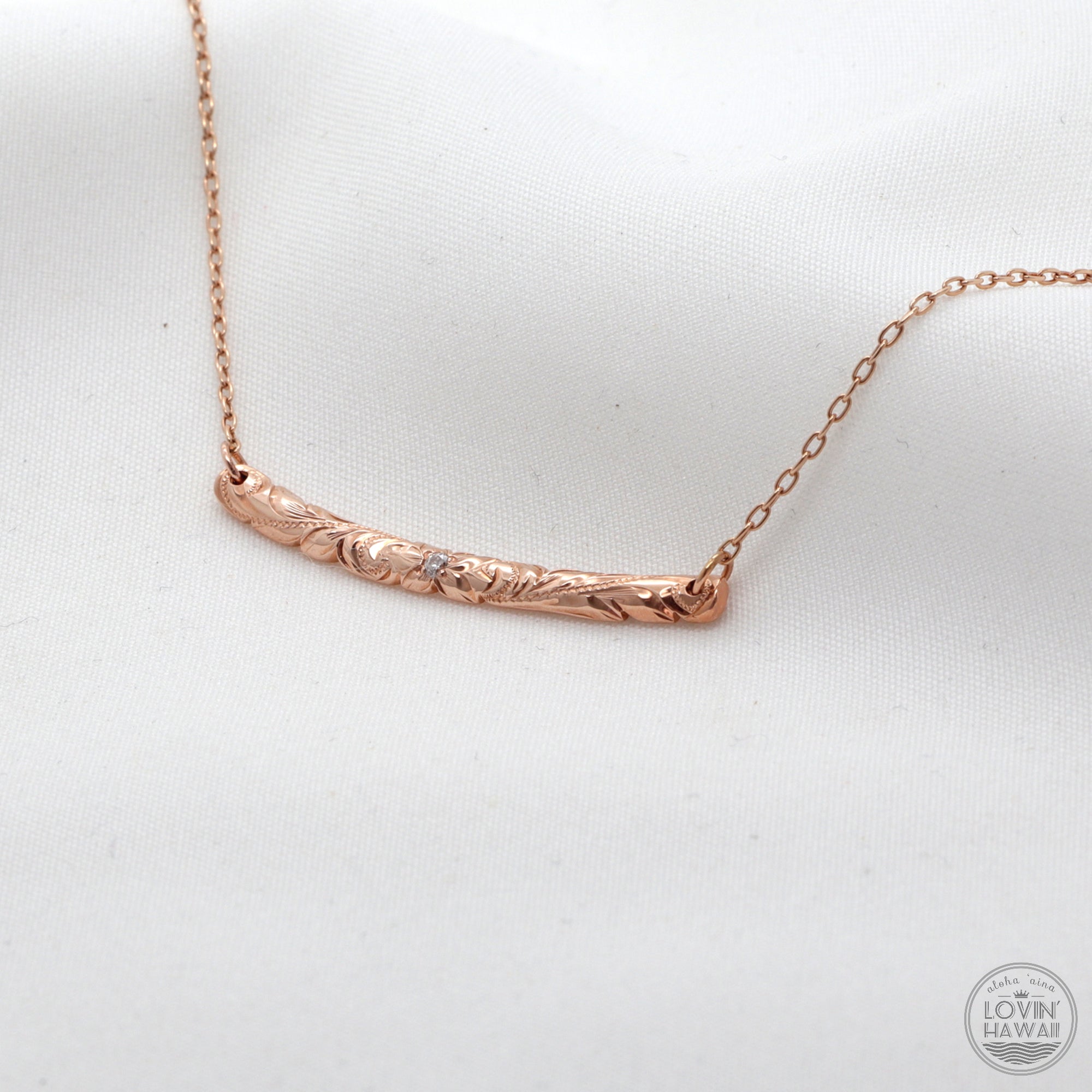 Rose Gold Necklace With Diamond – LovinHawaii